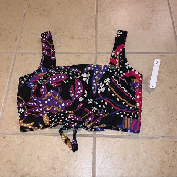 Aqua | Tops | Nwt Aqua Sea Crop Top Beachy Turtles And Fish Medium ...